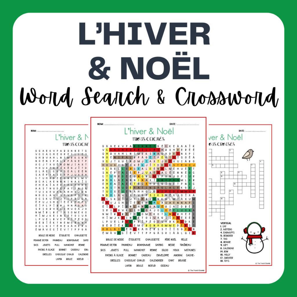 FRENCH Christmas/Noël Word Search & Crossword Activities - Made By Teachers