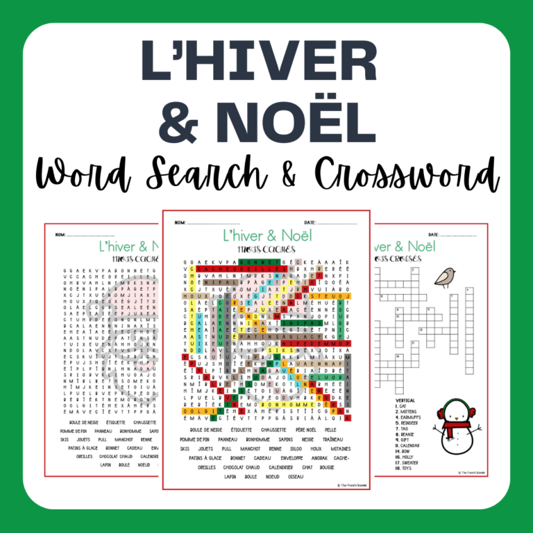 FRENCH Christmas/Noël Word Search & Crossword Activities | Made By Teachers