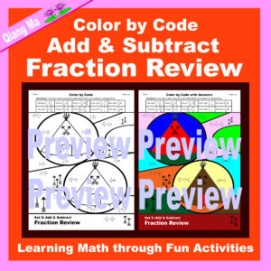 Thanksgiving Color by Code: Add and Subtract Fraction Review | Made By ...
