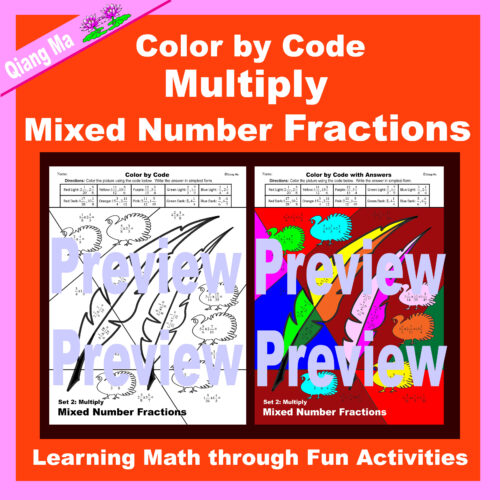 Thanksgiving Color by Code: Multiply Mixed Number Fractions | Made By ...