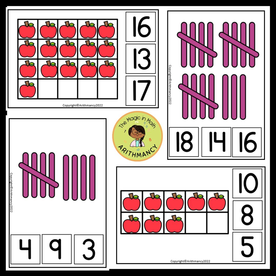 COUNTING CLIP CARDS | NUMBERS 1-20 | MATH CENTER | PLACE VALUE | NUMBER ...