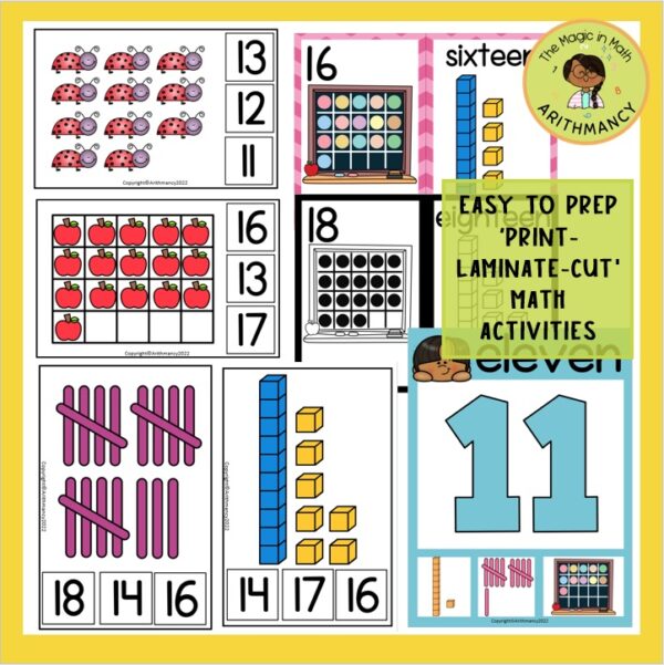 NO PREP READY TO PRINT NUMBERS 1-20 COUNTING NUMBER SENSE BUNDLE | Made ...