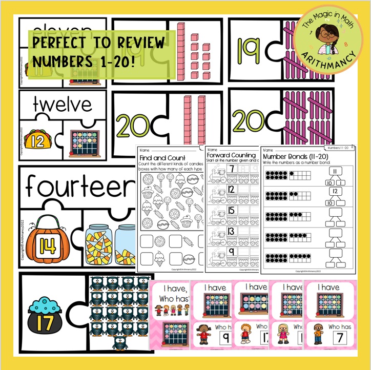 NO PREP READY TO PRINT NUMBERS 1-20 COUNTING NUMBER SENSE BUNDLE | Made ...
