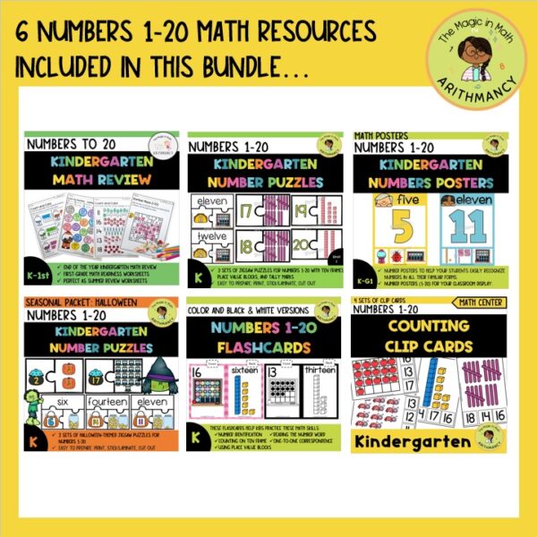 NO PREP READY TO PRINT NUMBERS 1-20 COUNTING NUMBER SENSE BUNDLE | Made ...