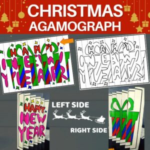 Christmas Agamograph Printable Paper Craft ,Happy New Year 2023 ...