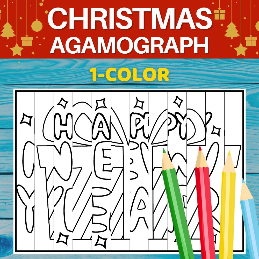 Christmas Agamograph Printable Paper Craft ,Happy New Year 2023 ...