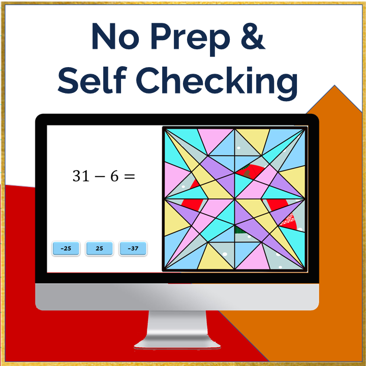 Adding and Subtracting Integers | Mystery Picture Math Christmas ...