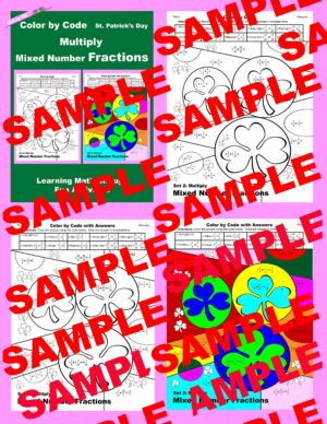 St. Patrick's Day Color by Code: Multiply Mixed Number Fractions | Made ...