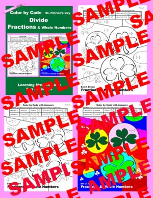St. Patrick's Day Color by Code: Divide Fractions and Whole Numbers ...