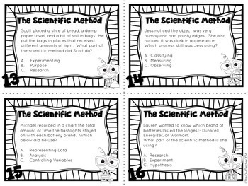 Scientific Method Task Cards | Task Cards for the Scientific Method ...
