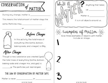 Properties of Matter Notes Investigating Matter Interactive Booklet ...