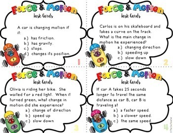 Force and Motion Task Card Activity - Made By Teachers