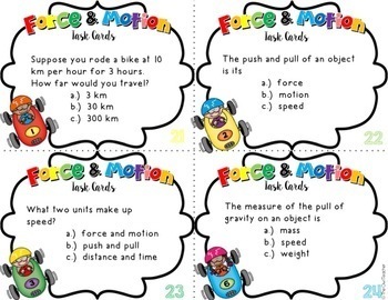 Force and Motion Task Card Activity | Made By Teachers