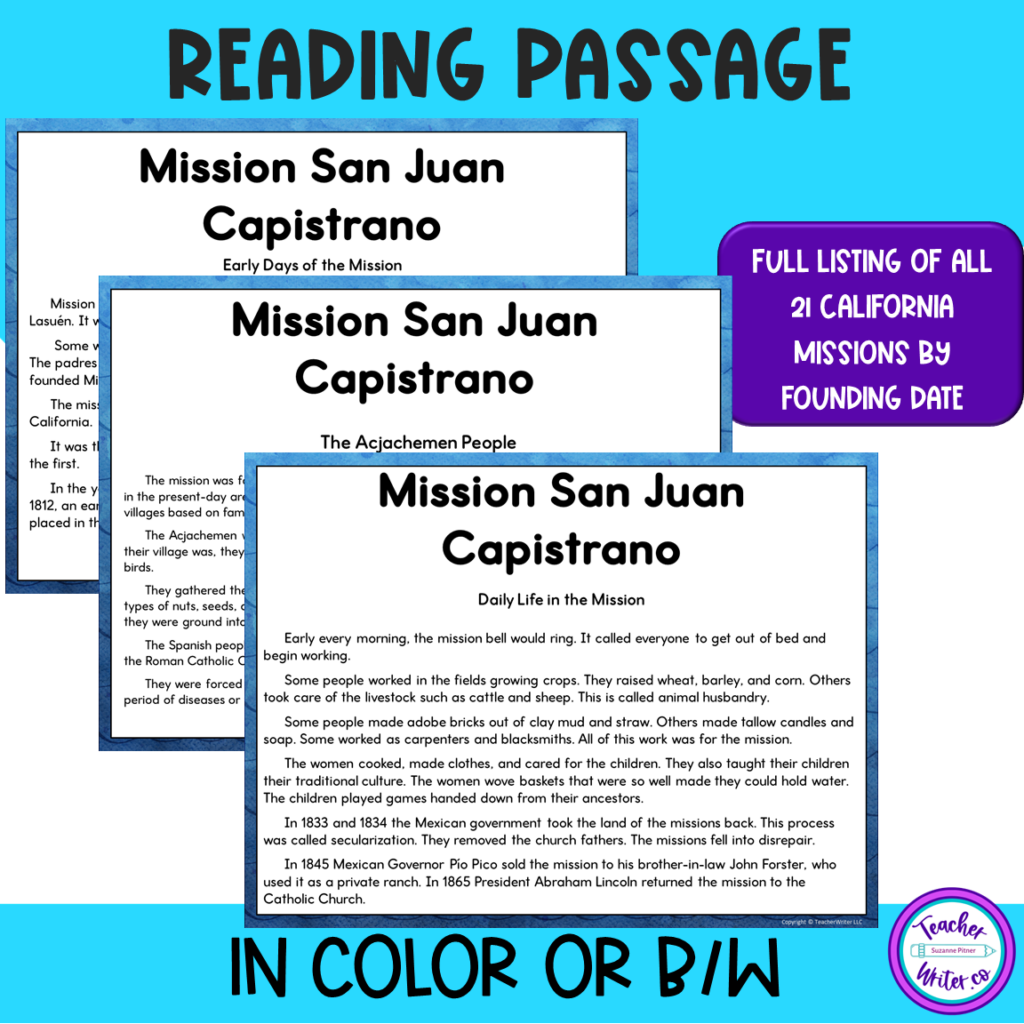 California Mission Report San Juan Capistrano | Made By Teachers