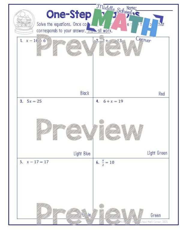 Christmas and Winter Solving One Step, Two Step, and Multi-Step ...