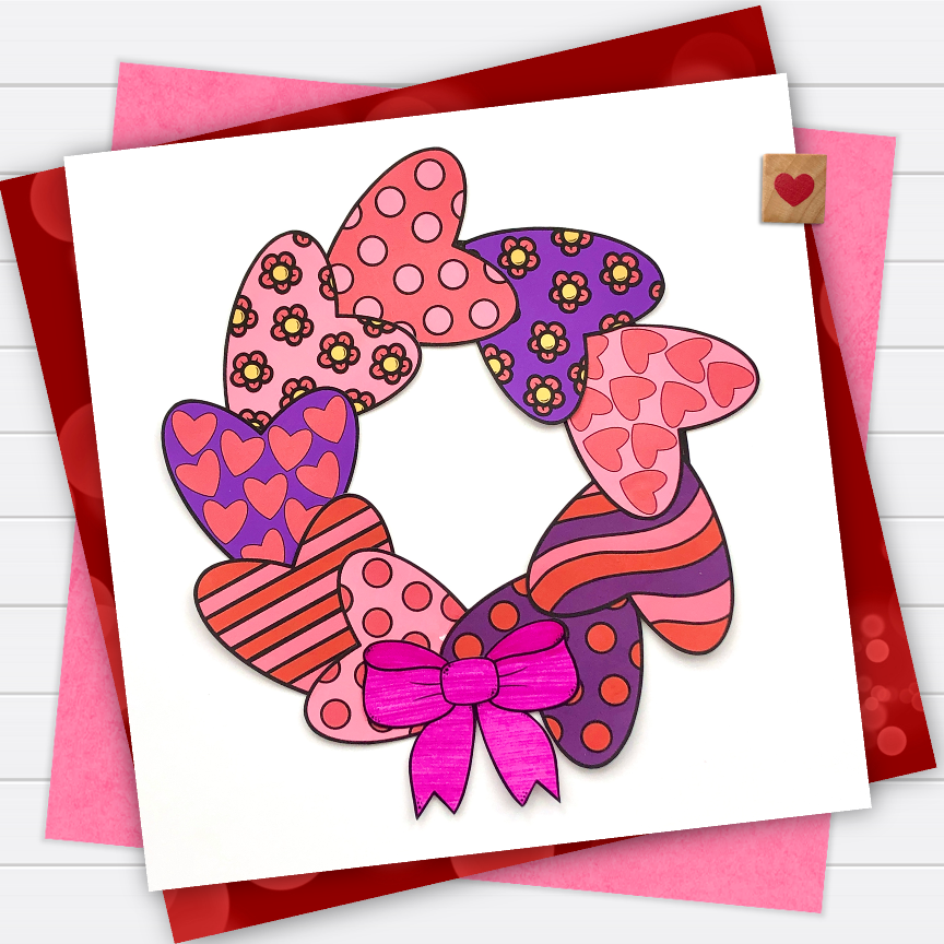 Valentine's Heart Wreath Craft with Acrostic Poem Templates | Made By ...