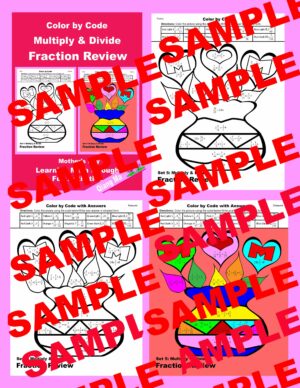 Mother's Day Color by Code: Multiple and Divide Fraction Review | Made ...