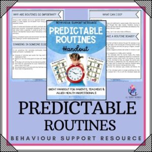 Predictable Routines - School Counseling Handout - SPED Autism Behavior ...