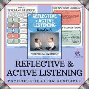 Reflective & Active Listening Handout - School Counseling - DBT CBT ...