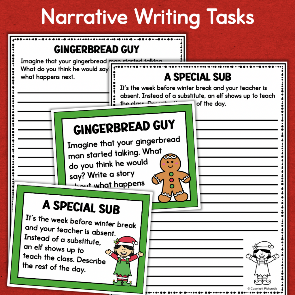 CHRISTMAS Writing Prompts & Paper Narrative Descriptive Persuasive ...