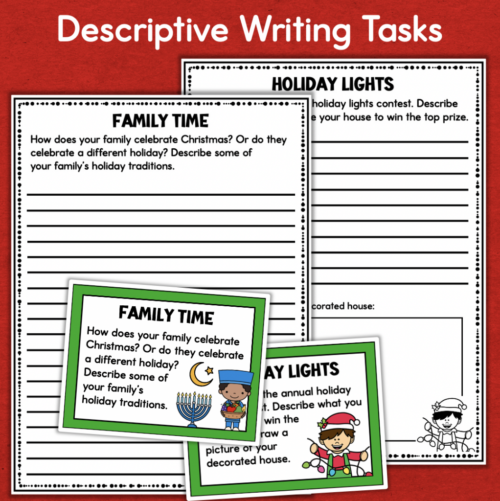 CHRISTMAS Writing Prompts & Paper Narrative Descriptive Persuasive ...