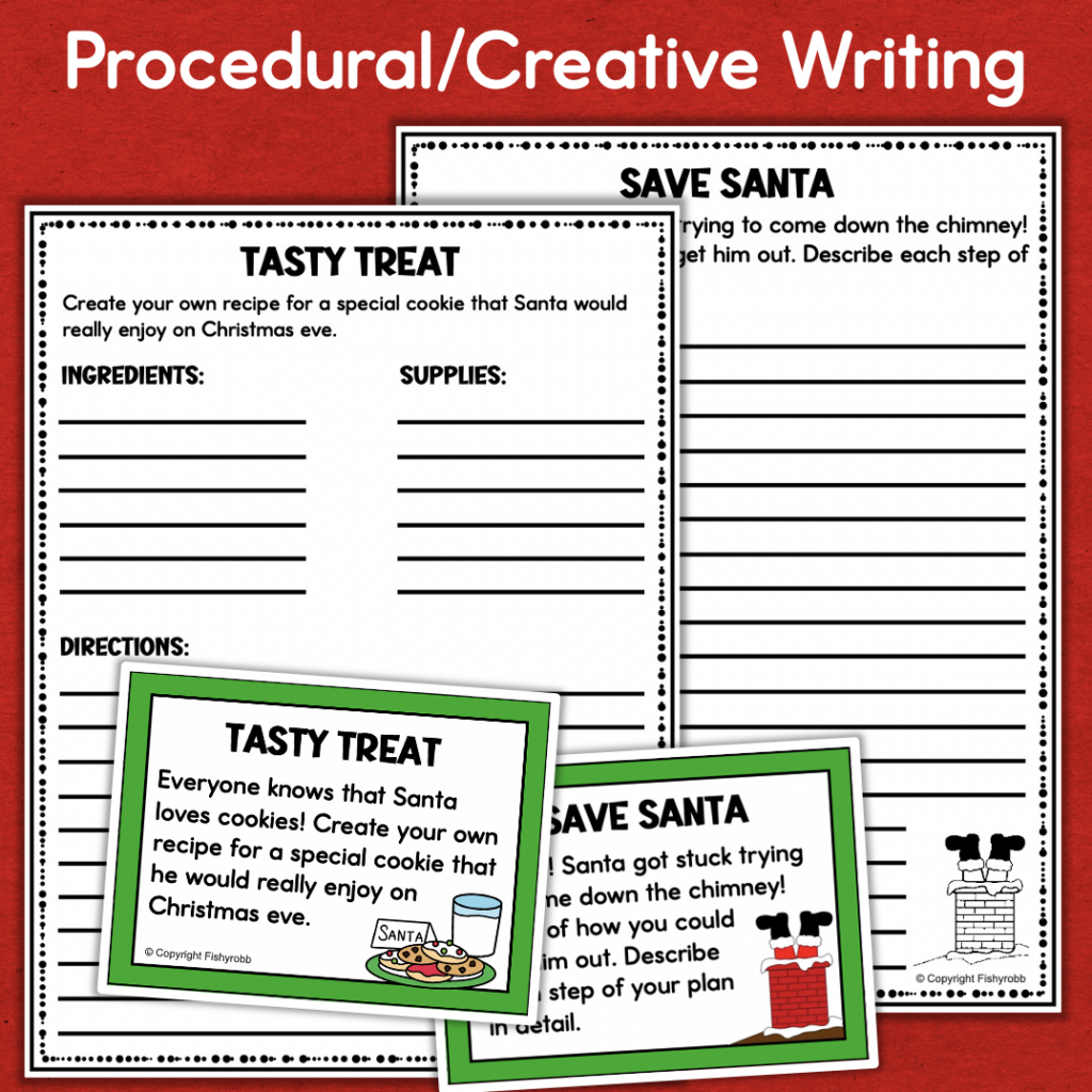 CHRISTMAS Writing Prompts & Paper Narrative Descriptive Persuasive ...