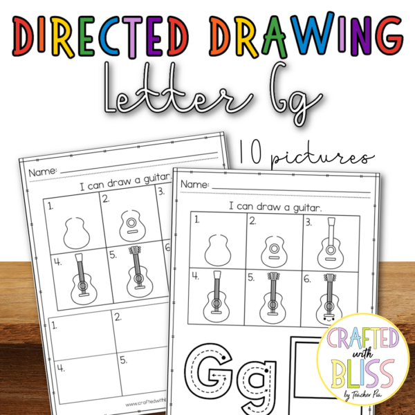 Directed Drawing Letter Gg Alphabet Worksheet Phonics Printable | Made ...