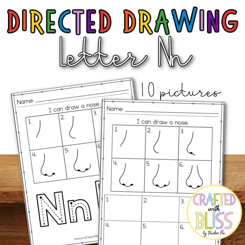 Directed Drawing Letter Nn Alphabet Worksheet Phonics Printable - Made ...