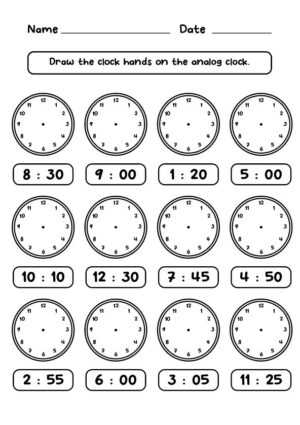 Telling Time analog and digital clock worksheet | Made By Teachers
