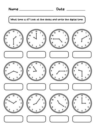 Telling Time analog and digital clock worksheet | Made By Teachers