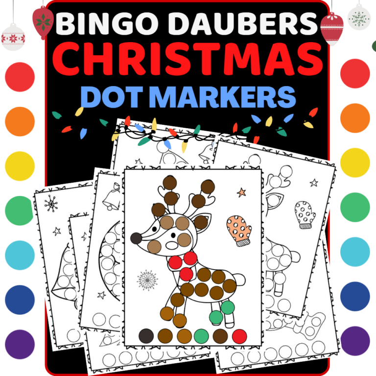 Christmas Dot Markers Bingo Daubers,Winter coloring Pages for New Year ...