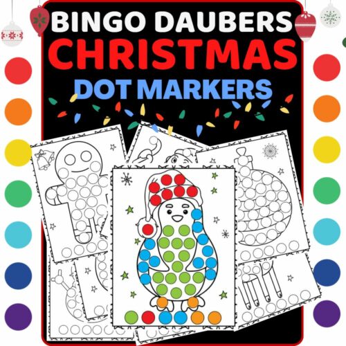 Christmas Dot Markers Bingo Daubers,Winter coloring Pages for New Year ...