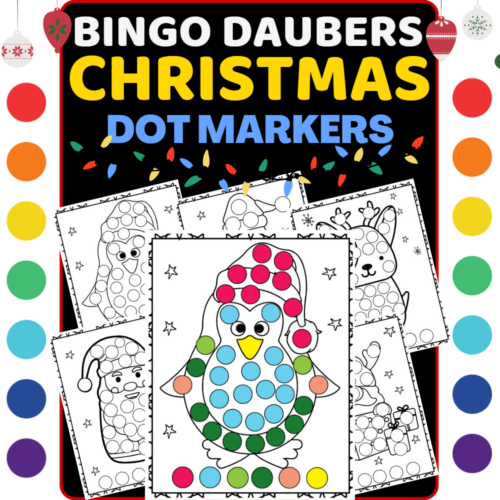 Christmas Dot Markers Bingo Daubers,Winter coloring Pages for New Year ...