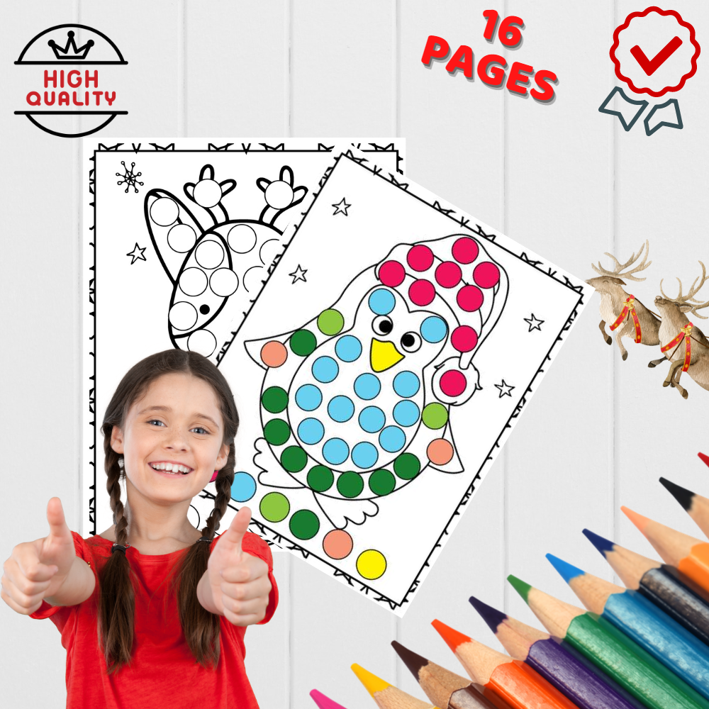 Christmas Dot Markers Bingo Daubers,Winter coloring Pages for New Year ...