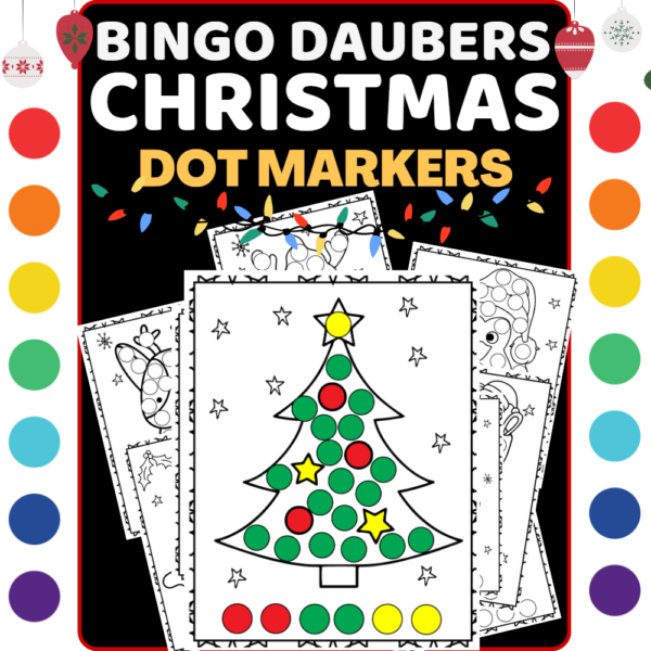 Christmas Dot Markers Bingo Daubers,Winter coloring Pages for New Year ...