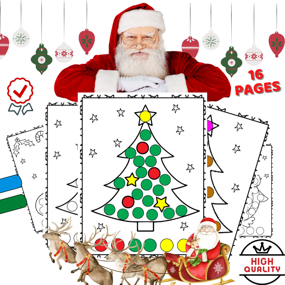 Christmas Dot Markers Bingo Daubers,Winter coloring Pages for New Year ...