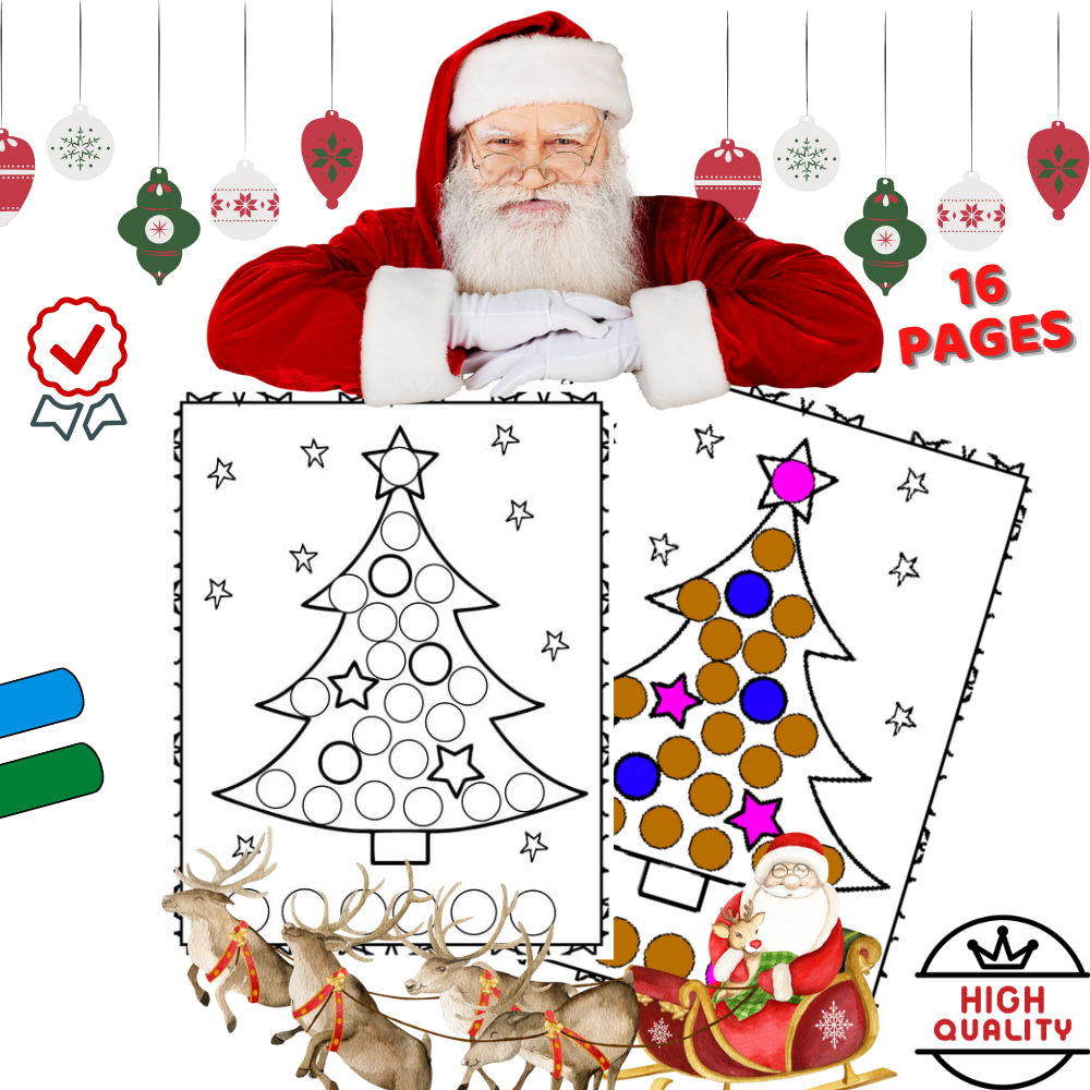 Christmas Dot Markers Bingo Daubers,Winter coloring Pages for New Year ...