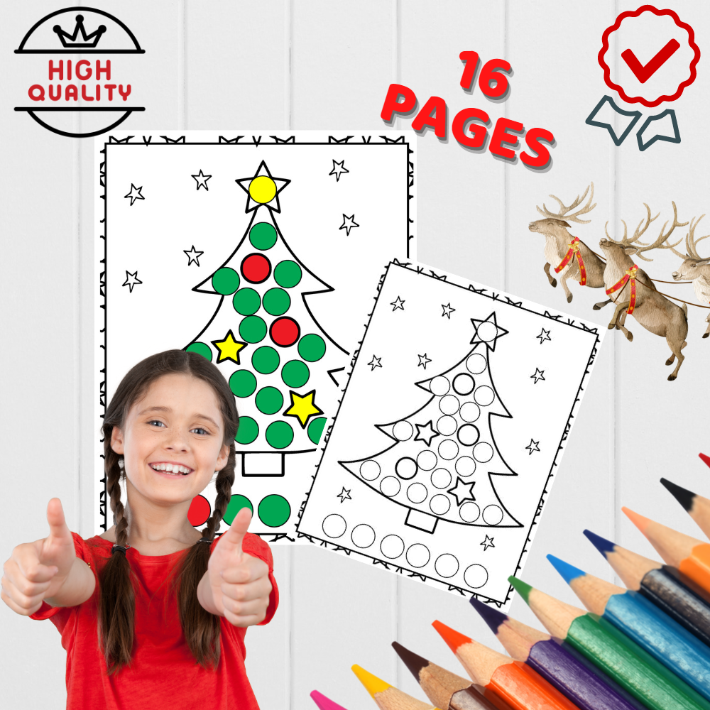 Christmas Dot Markers Bingo Daubers,Winter coloring Pages for New Year ...