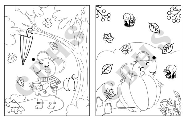 PDF Fall Coloring Pages for Kids, Cute Autumn Coloring Pages | Made By ...