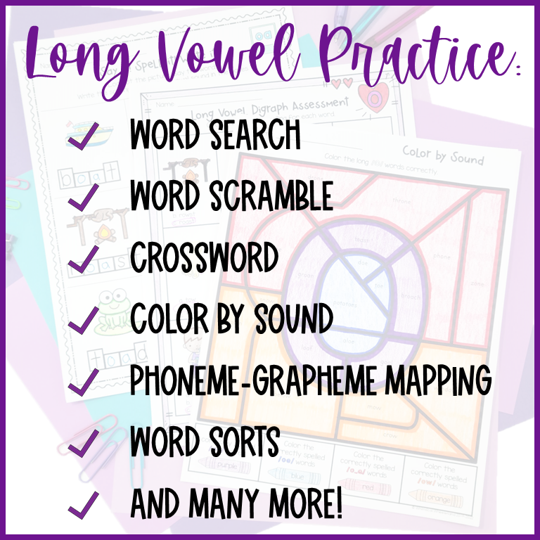 Long Vowel Worksheets - Vowel Team & CVCe Printables and Phonics ...