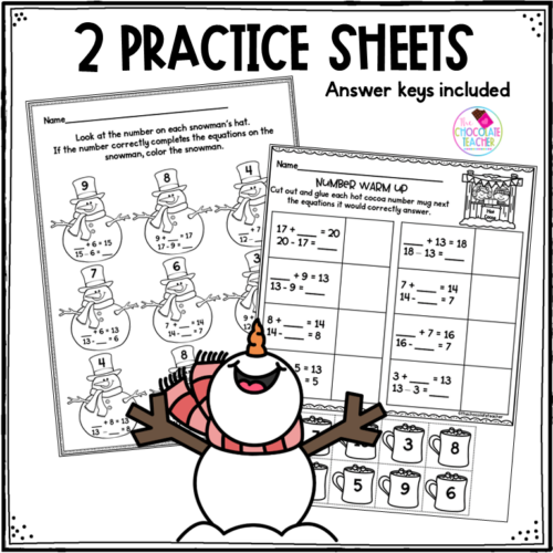 Addition and Subtraction - Math Facts - Winter Math - Made By Teachers