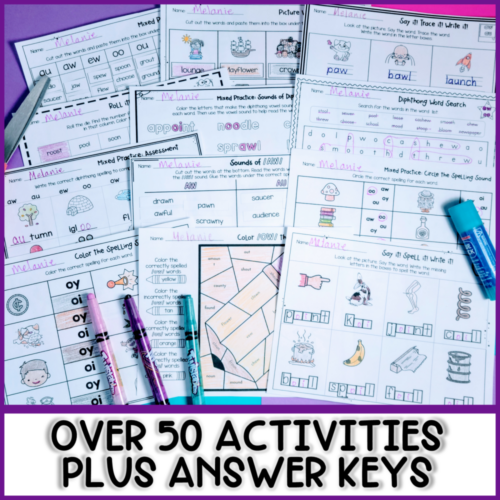 Diphthong Worksheets - Diphthong Vowels and Phonics Activities | Made ...