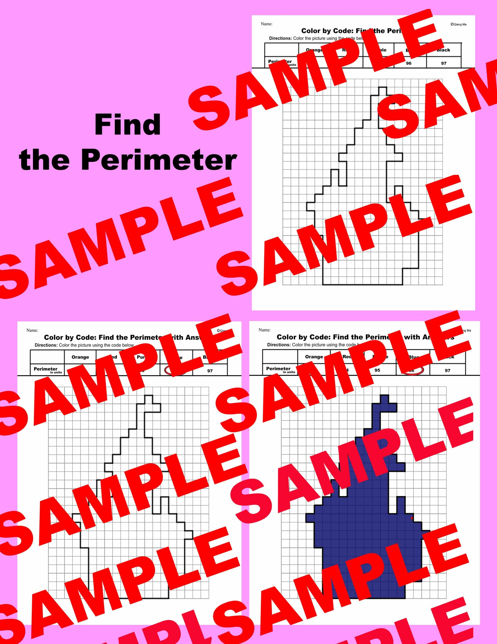 Halloween Color by Code: Area and Perimeter: Count Squares: Haunted ...
