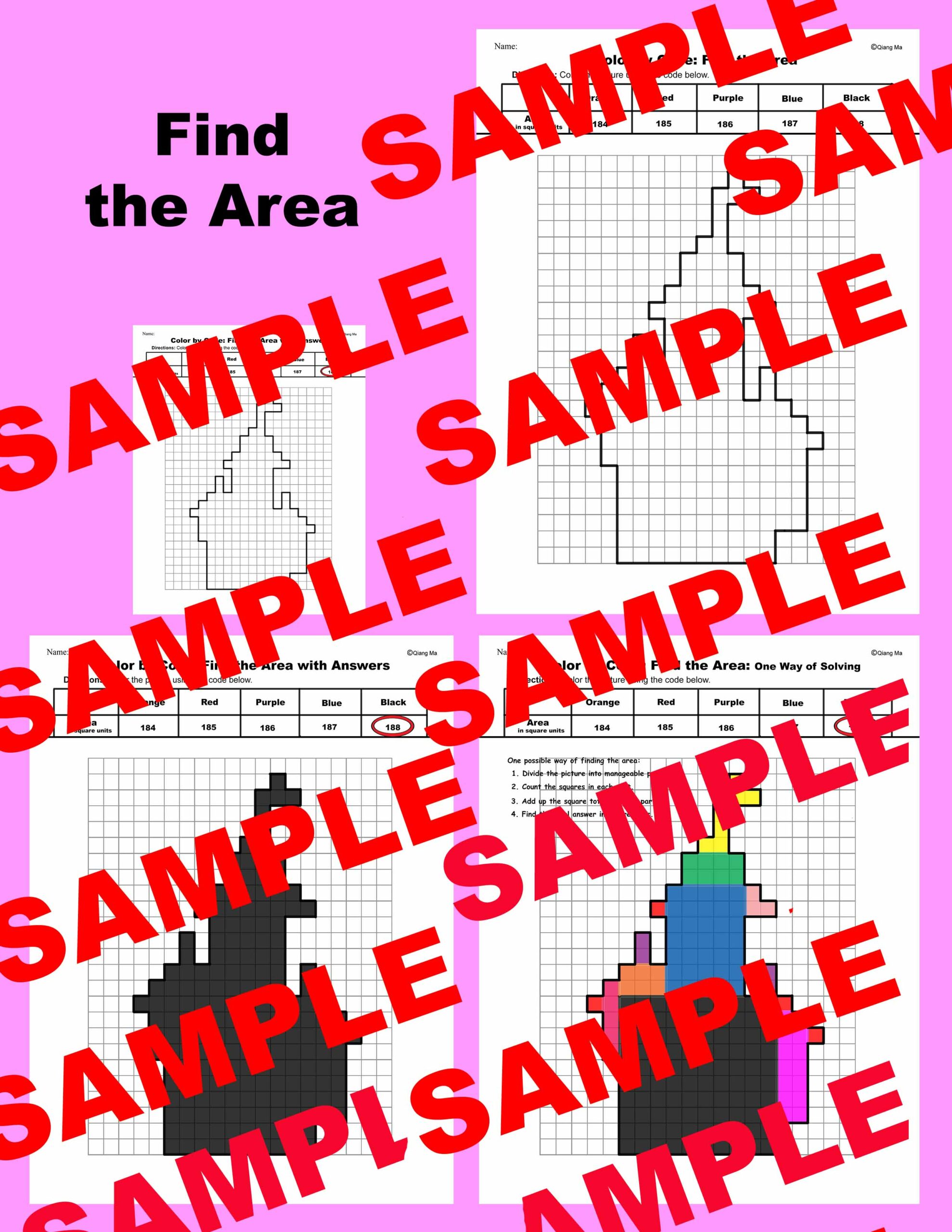 Halloween Color by Code: Area and Perimeter: Count Squares: Haunted ...