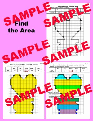 Valentine Color by Code: Area and Perimeter: Count Squares: Flower ...