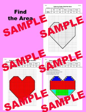 Valentine Color by Code: Area and Perimeter: Count Squares: Loving ...