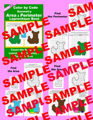 St. Patrick's Day Color by Code: Area and Perimeter: Count Squares 4 in ...
