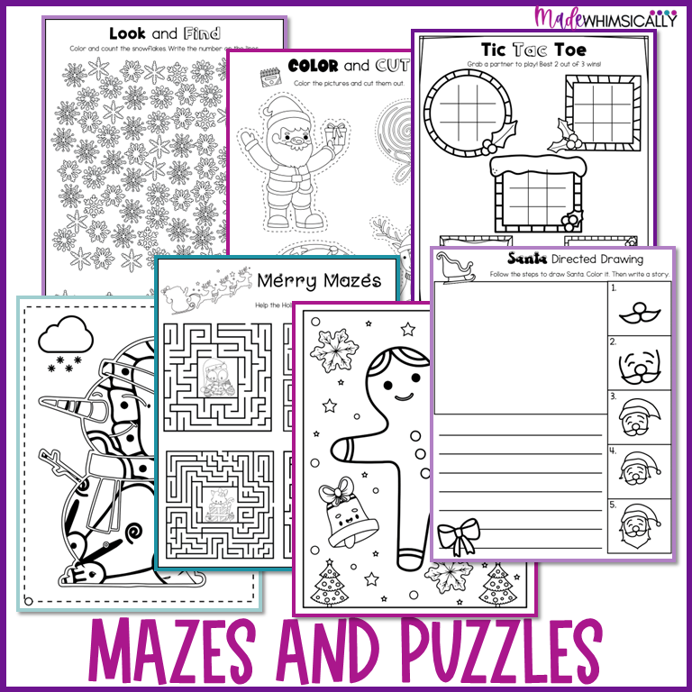 Christmas Coloring Pages and Holiday Activities - Mazes, Puzzles ...