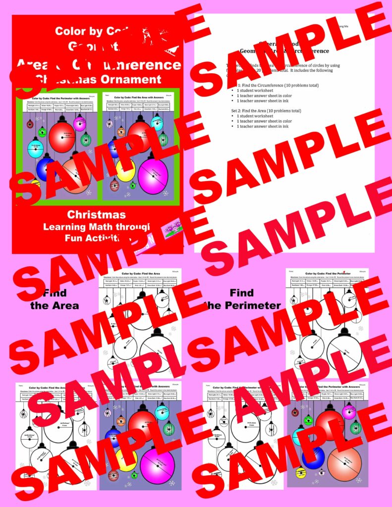 Christmas Color by Code: Area and Perimeter Tree 4 in 1: Practice ...