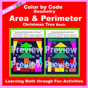 Christmas Color by Code: Area and Perimeter: Christmas Tree Basic ...